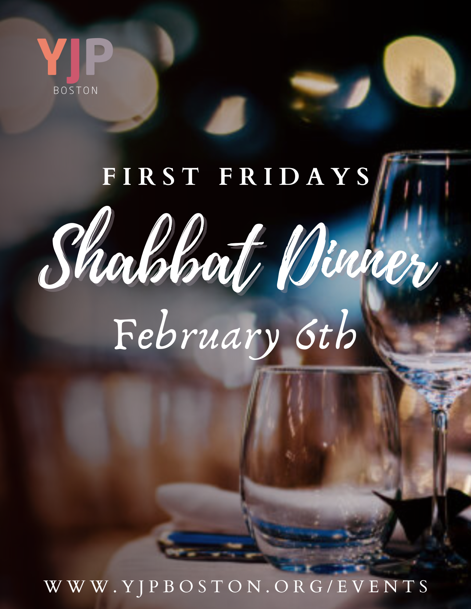 First Fridays Shabbat Dinner - February 2026 | YJP Boston